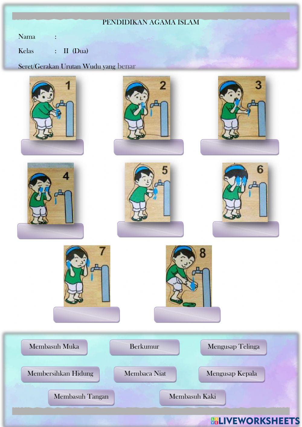 733125 | Gerakan Wudhu | Astri Lestari | LiveWorksheets