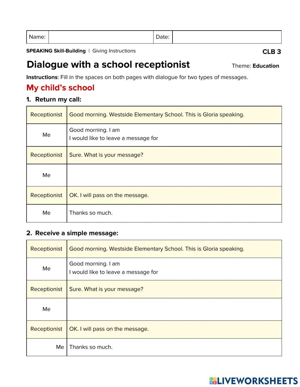 SB-Dialogue wit… | Free Interactive Worksheets | 733805