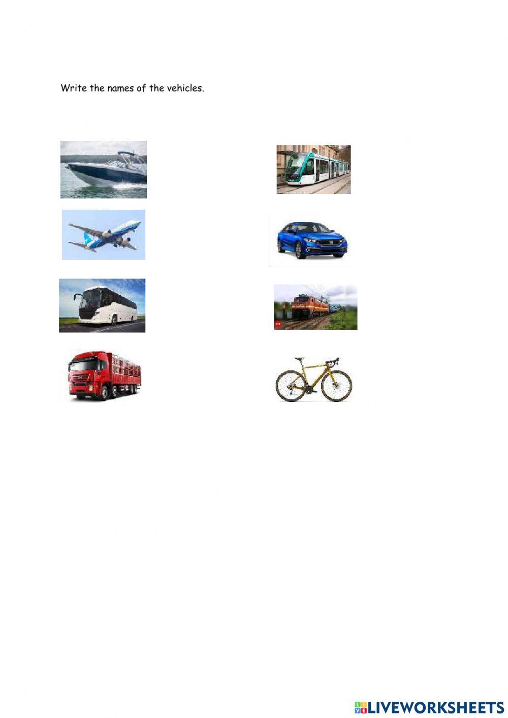 MI - vehicles worksheet | Live Worksheets