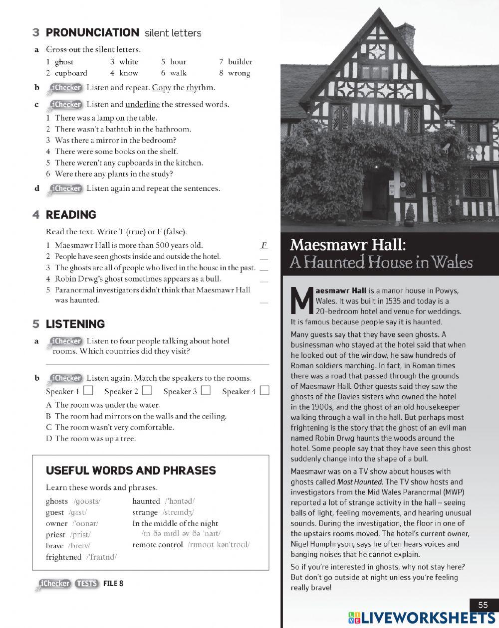 4756326 | 8C Workbook practice-Pronuciation, listening