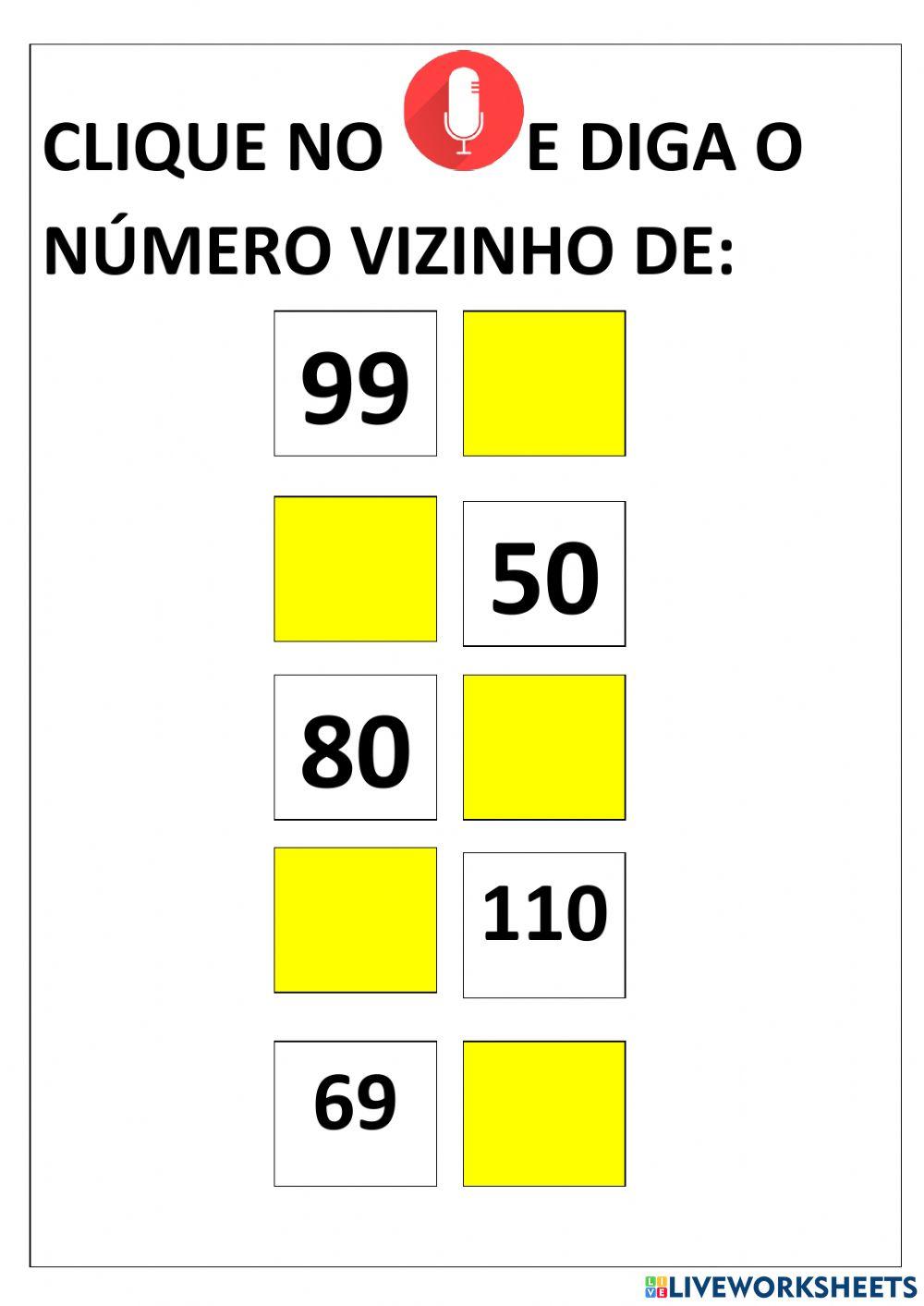 Números vizinhos interactive worksheet ️ Explore o fascinante universo ... Números vizinhos interactive worksheet ️ Explore o fascinante universo ...