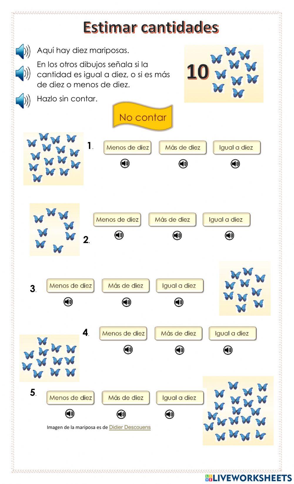 Estimar cantidades 0439 | lirojas | Live Worksheets