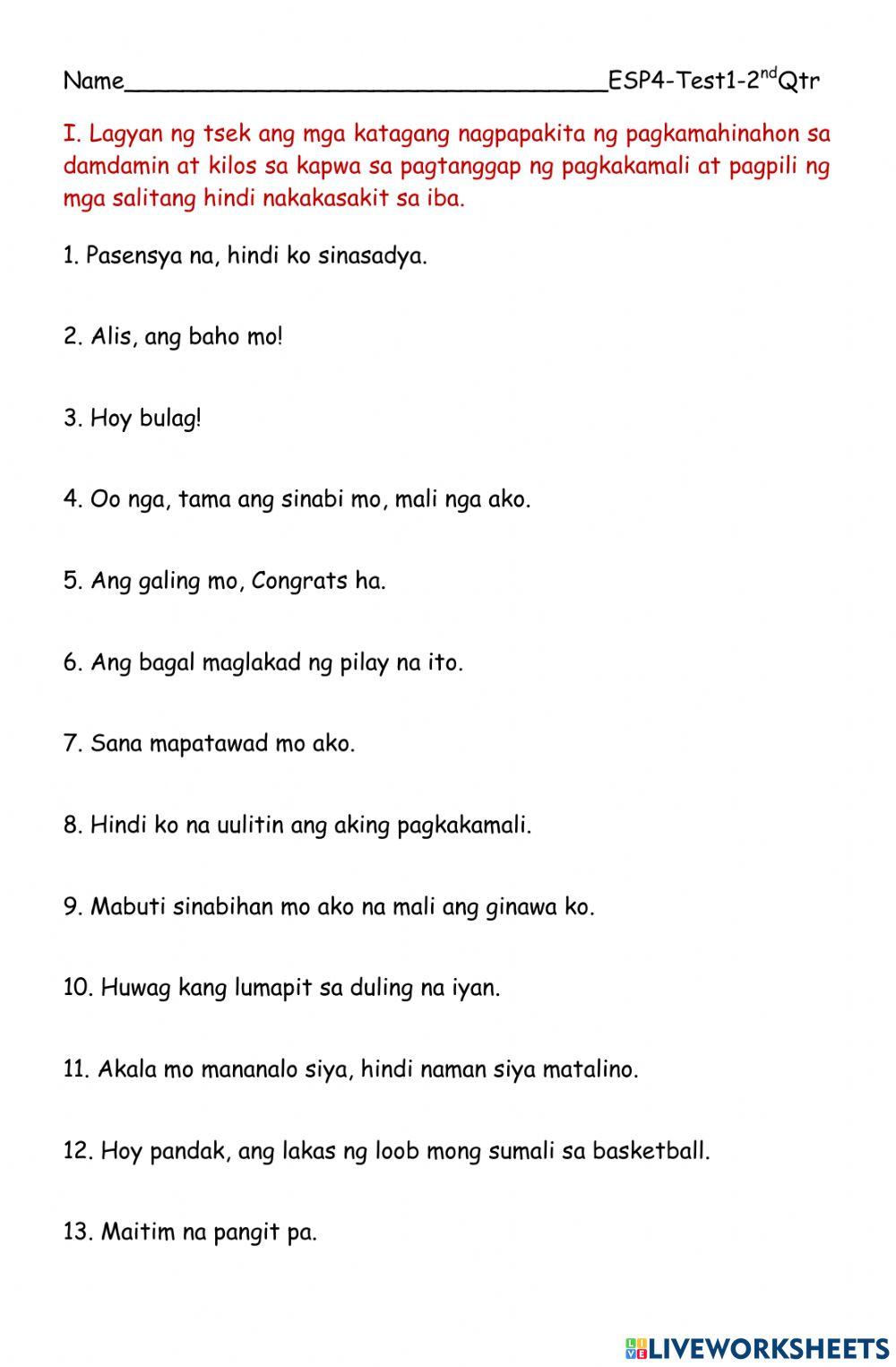 Esp-4-2ndQ online exercise for | Live Worksheets