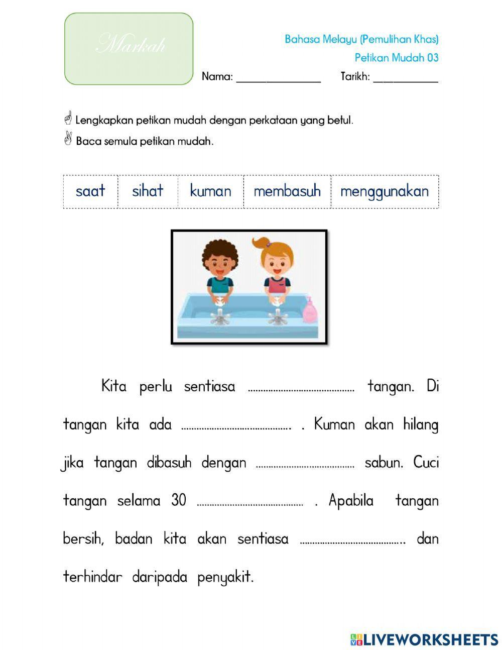 Bacaan dan Pemahaman 03 worksheet | Live Worksheets
