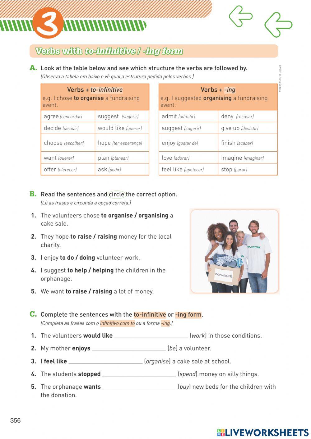 Full Infinitive, Bare Infinitive, Ing Form Worksheet Live, 44% OFF
