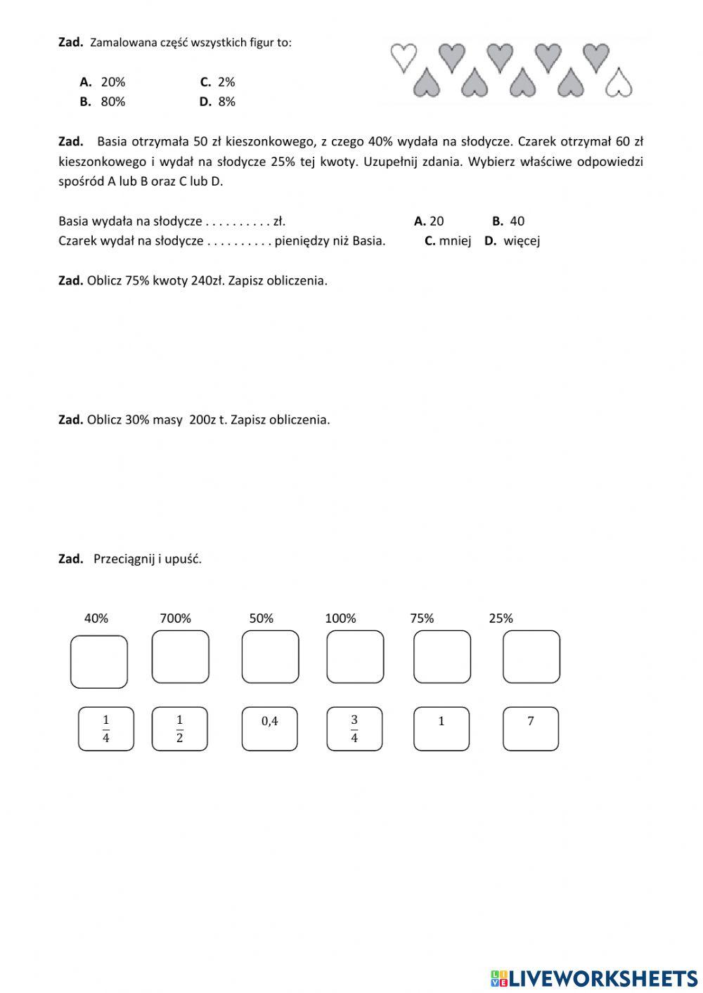 Kartkówka Proce… | Free Interactive Worksheets | 736332