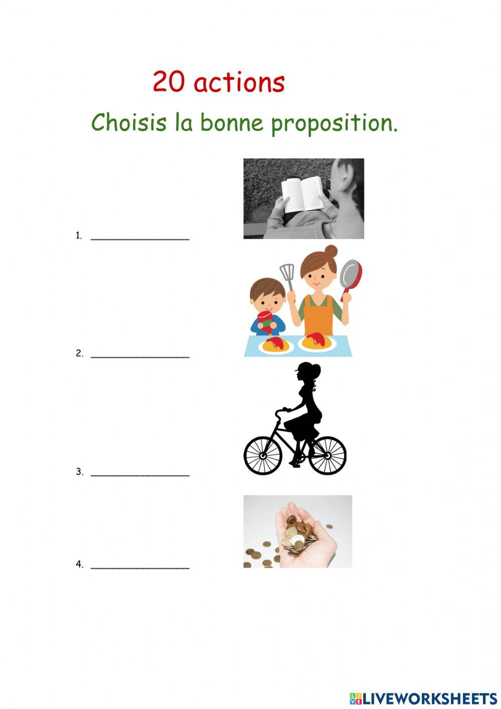 20 actions 736364 | Françoise Laschet | Live Worksheets