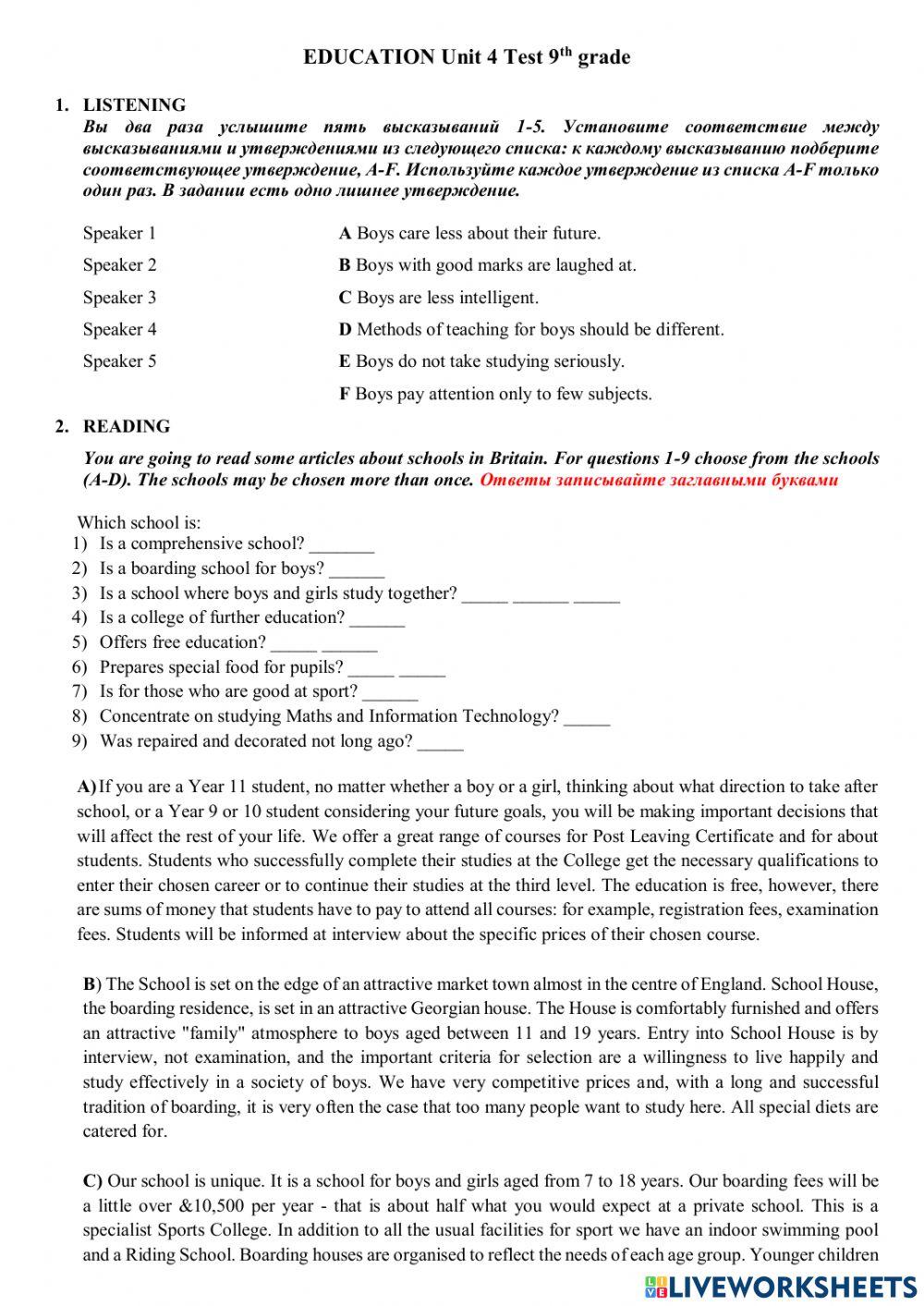 736567 | Education Test | AnnaLeo | LiveWorksheets