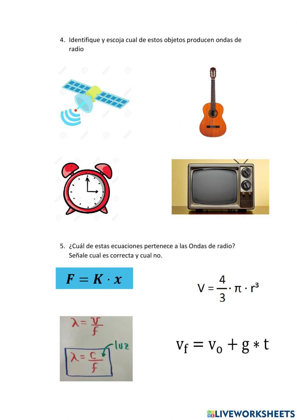 Ondas de Radio | Free Interactive Worksheets | 731514