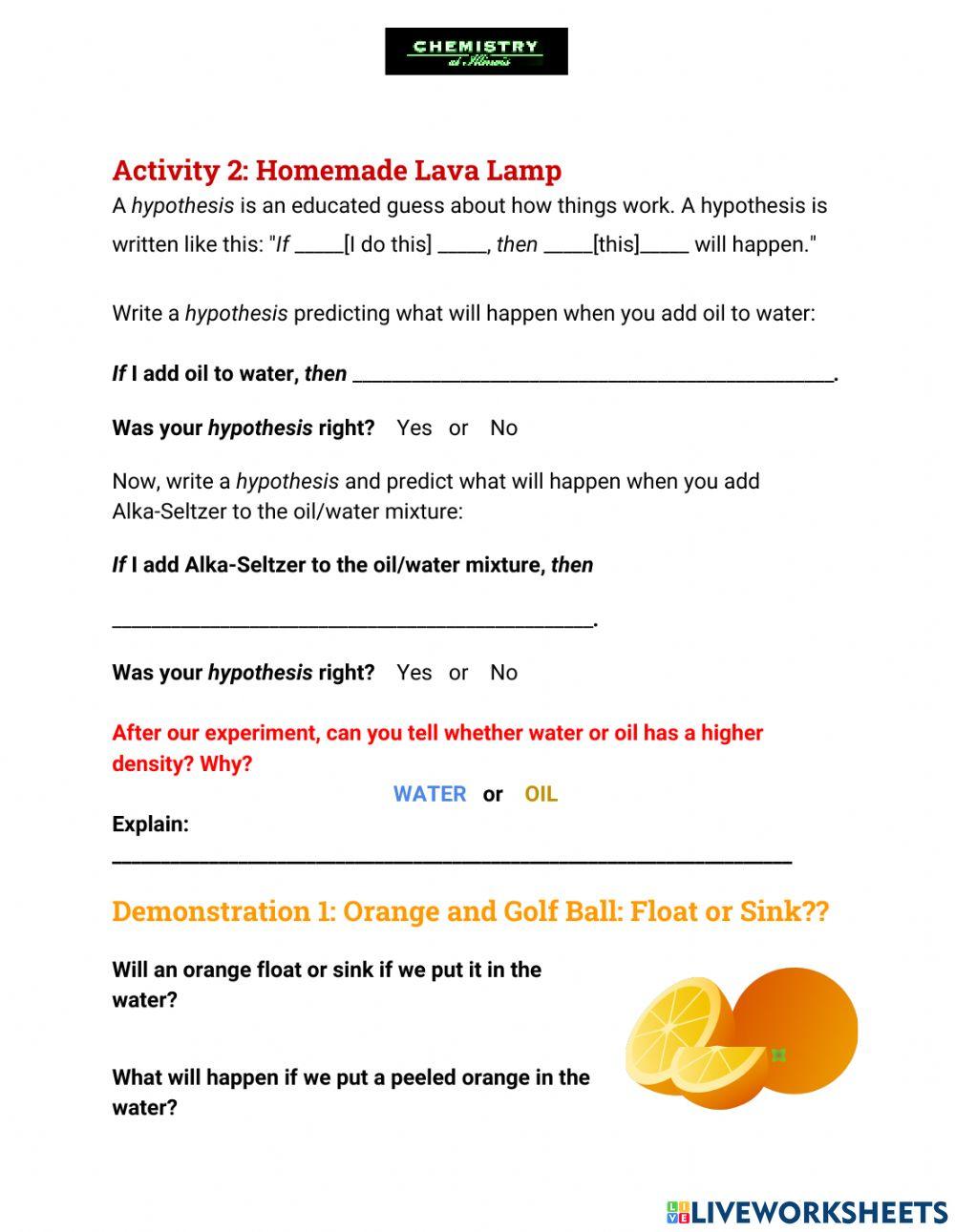 Density 2021 online exercise for | Live Worksheets