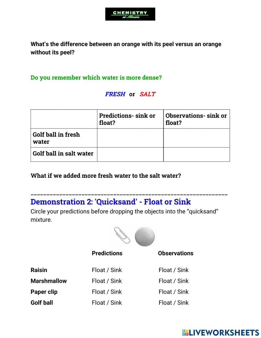 Density 2021 online exercise for | Live Worksheets