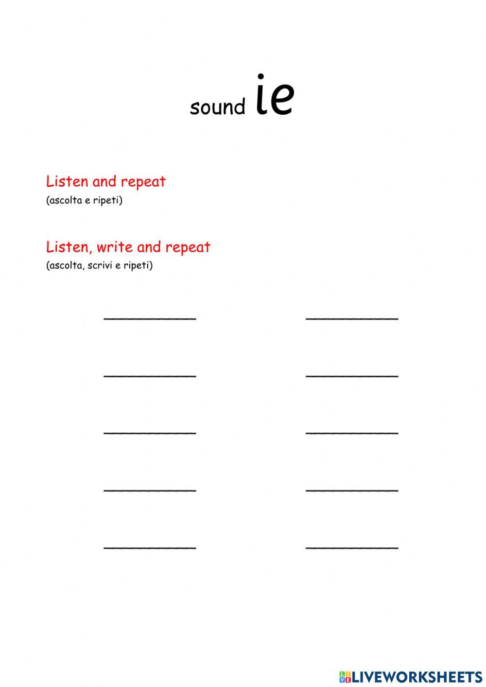 Sound IE | Free Interactive Worksheets | 102642