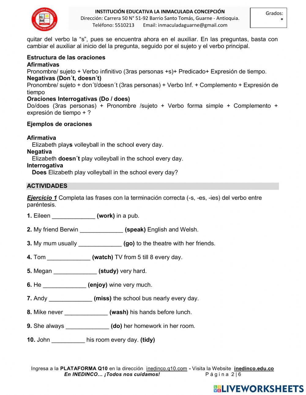 Introductory guide worksheet | Live Worksheets