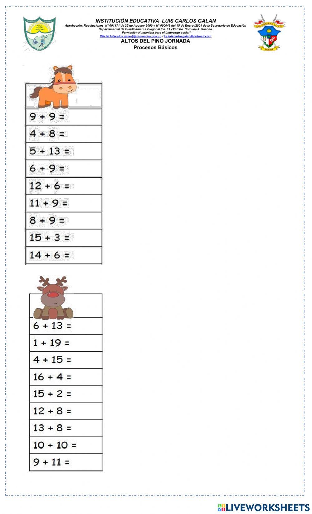 737698 | Suma horizontal | Yohanaycr | LiveWorksheets