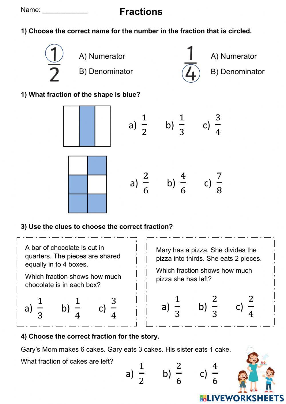 G4 fractions | Free Interactive Worksheets | 738016