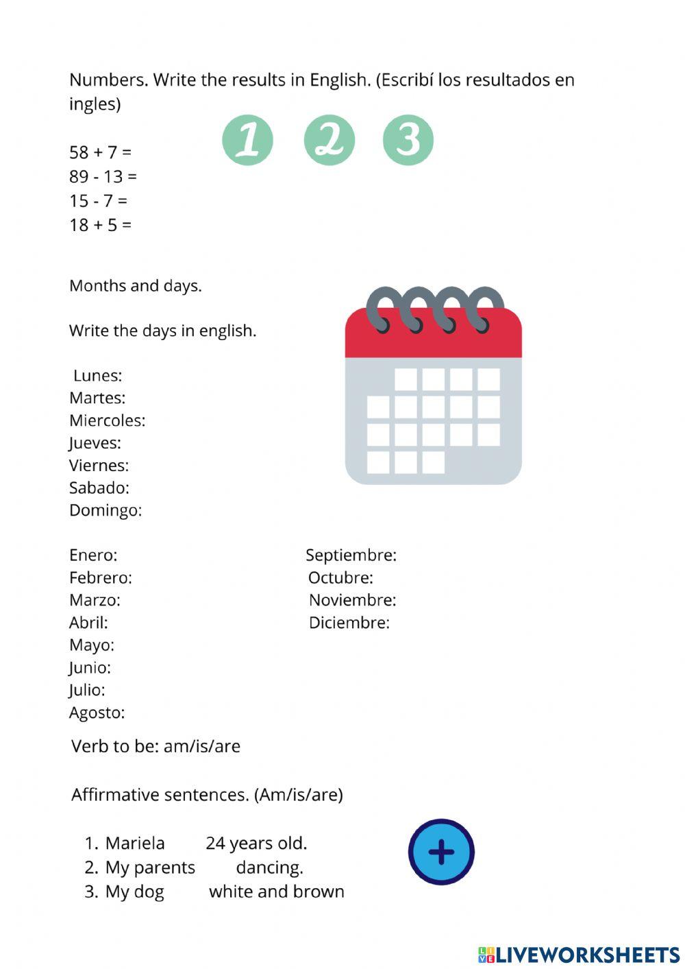 First year exam worksheet | Live Worksheets