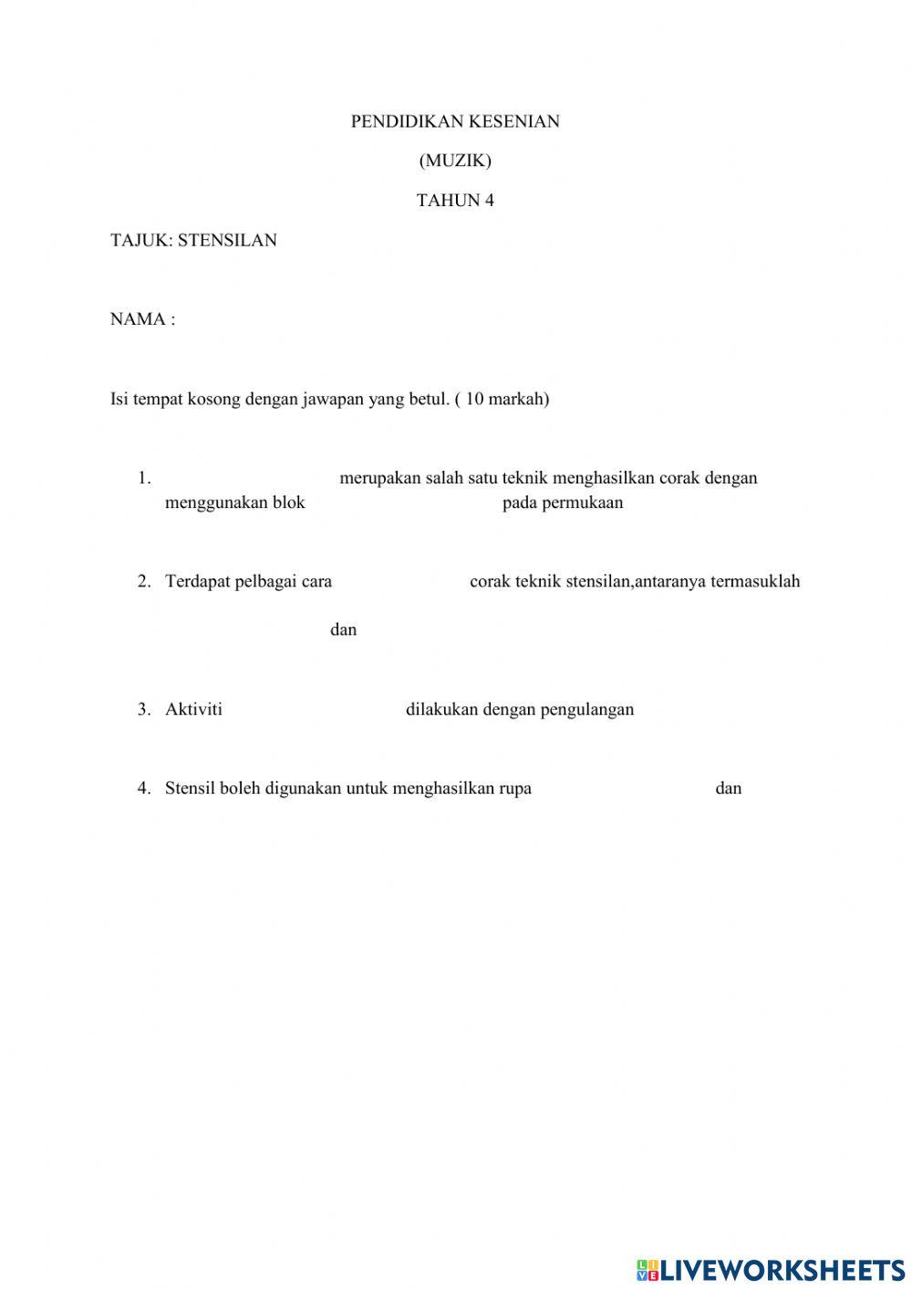 Stensilan | dianakarseriken | Live Worksheets