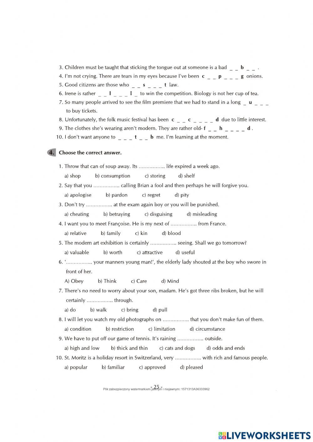 Multiple choice 10 738711 | Witszczep | Live Worksheets
