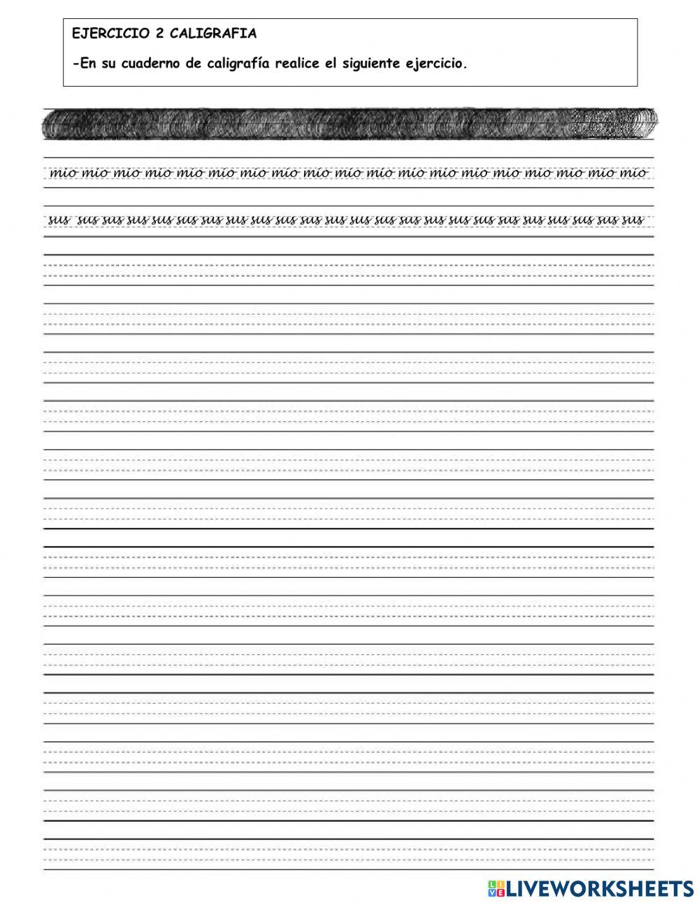 Caligrafia 3 worksheet | Live Worksheets