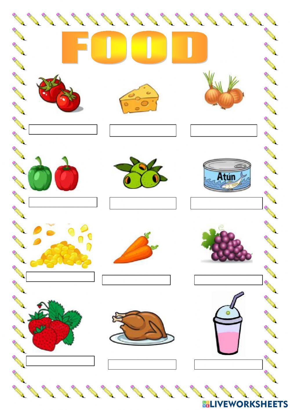 Food online exercise for Tercero de Primaria | Live Worksheets