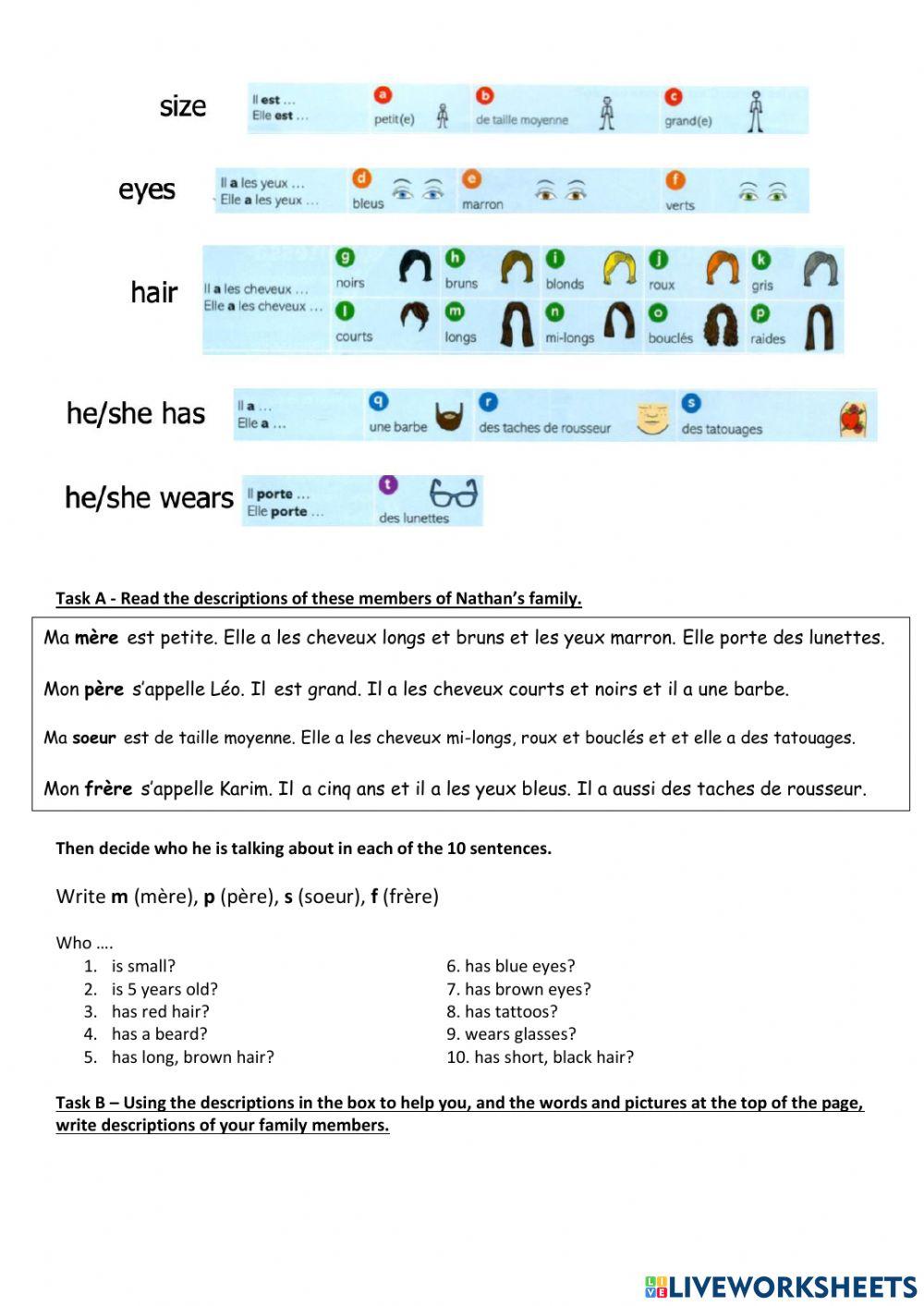 Descriptions exercise for KS3 | Live Worksheets