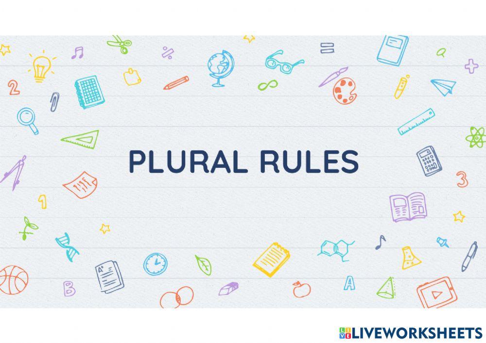 SELF STUDY PLURAL RULES LESSON 3 DAY 2 online exercise for | Live ...