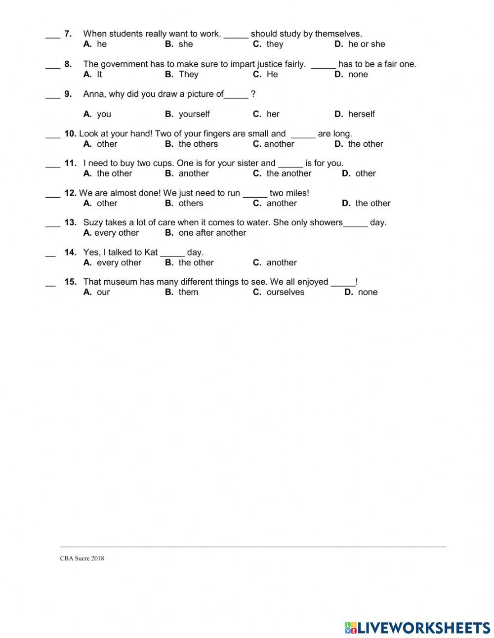 Grammar A2 | Free Interactive Worksheets | 740197