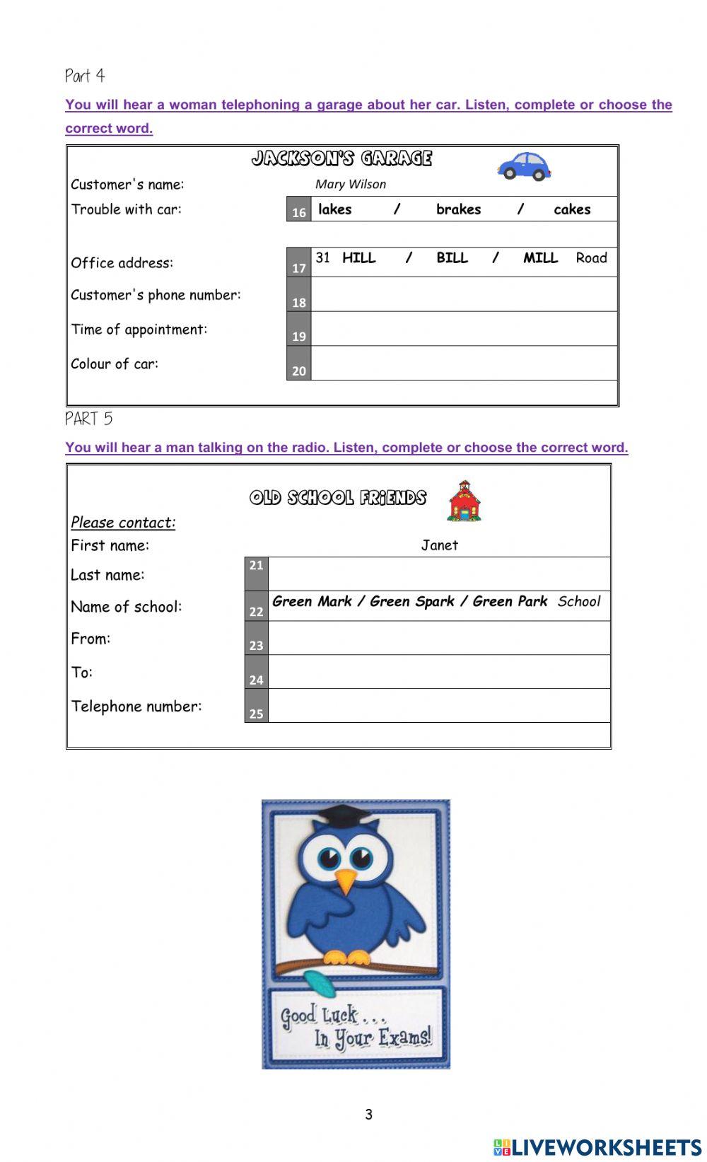 LC - REMEDIAL EXAM 2020 online exercise for | Live Worksheets
