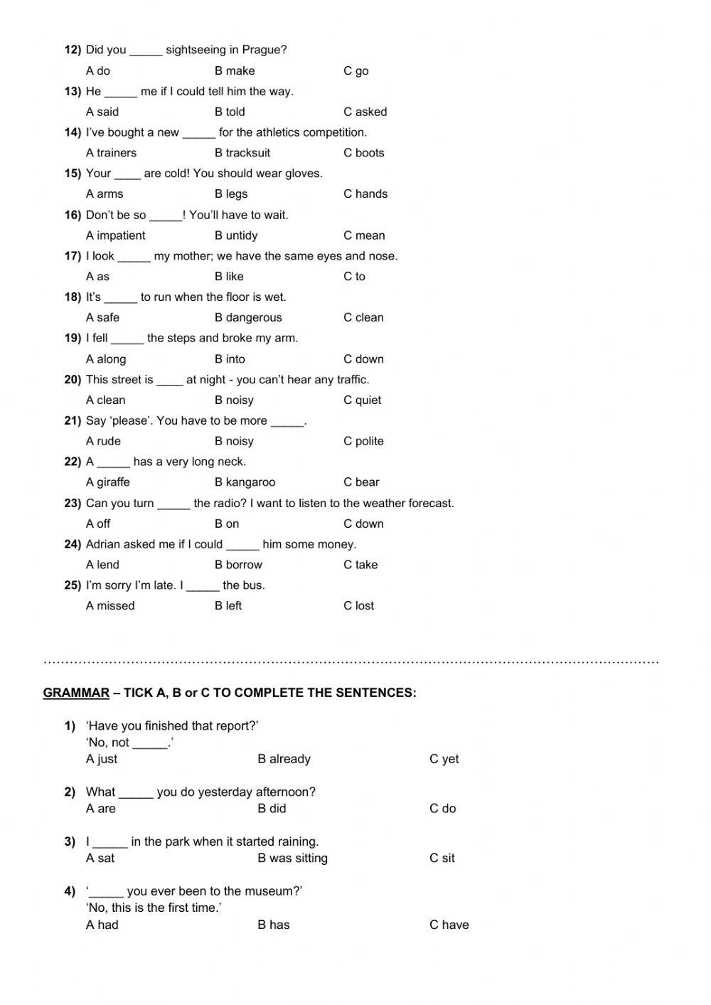ENTRY EXAM - HIGH SCHOOL - PLACEMENT TEST FOR 9TH GRADERS