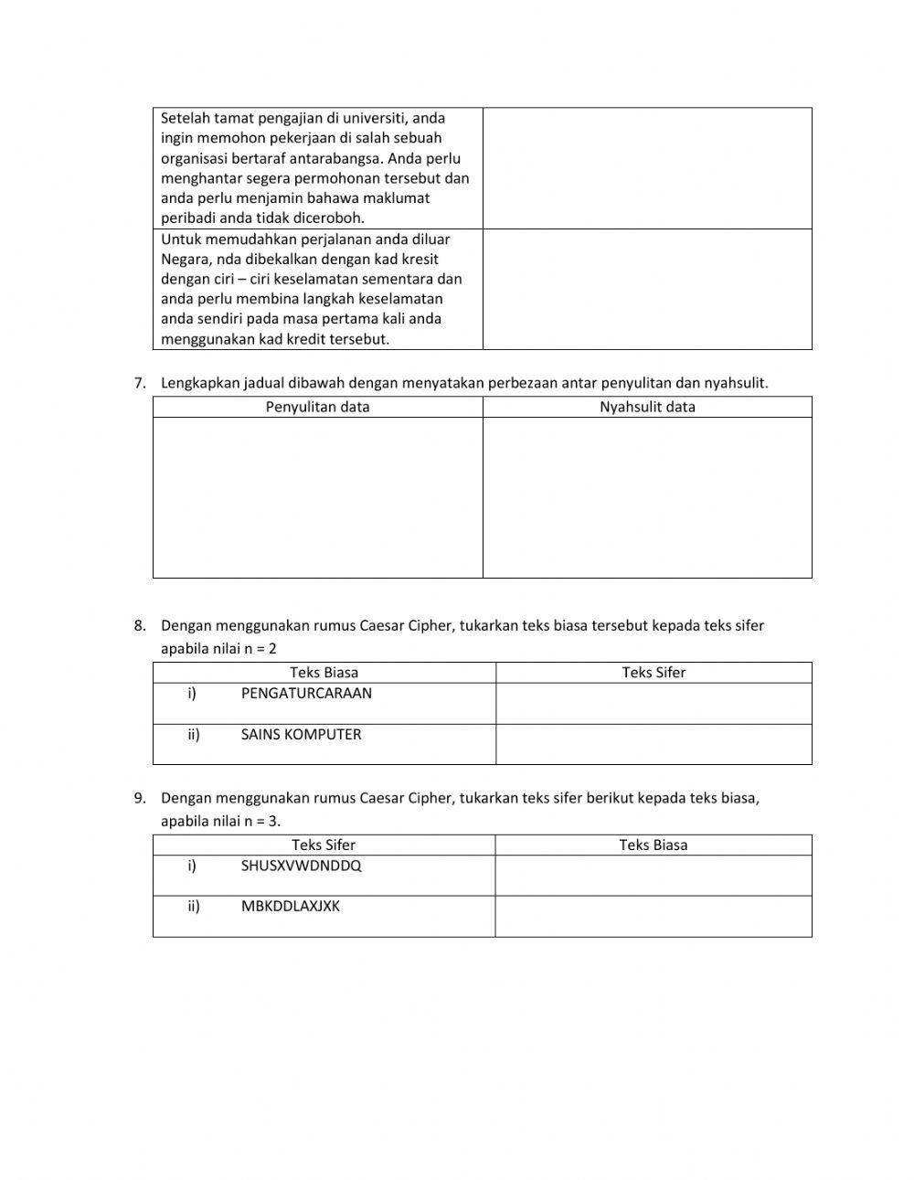 Komputer dan im… | Free Interactive Worksheets | 684953