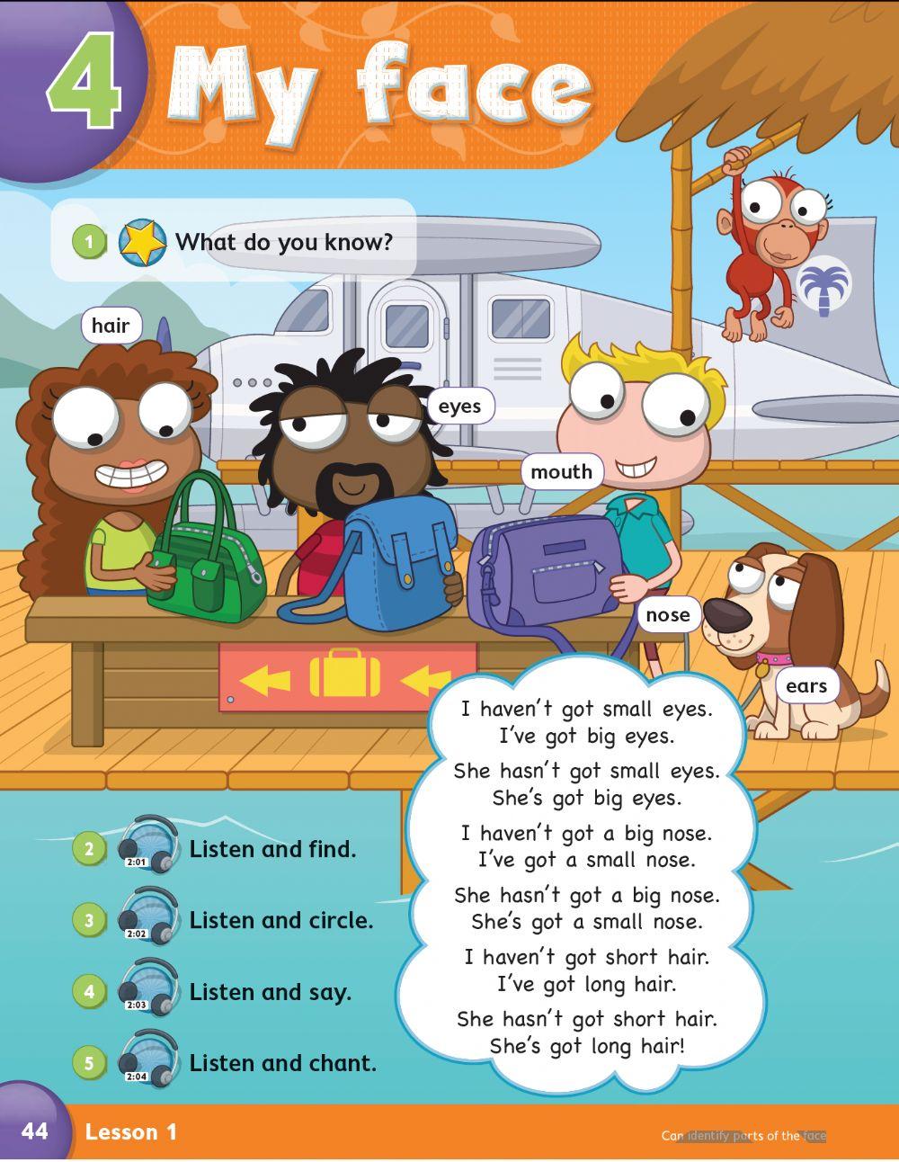 My face-Listening online exercise for | Live Worksheets