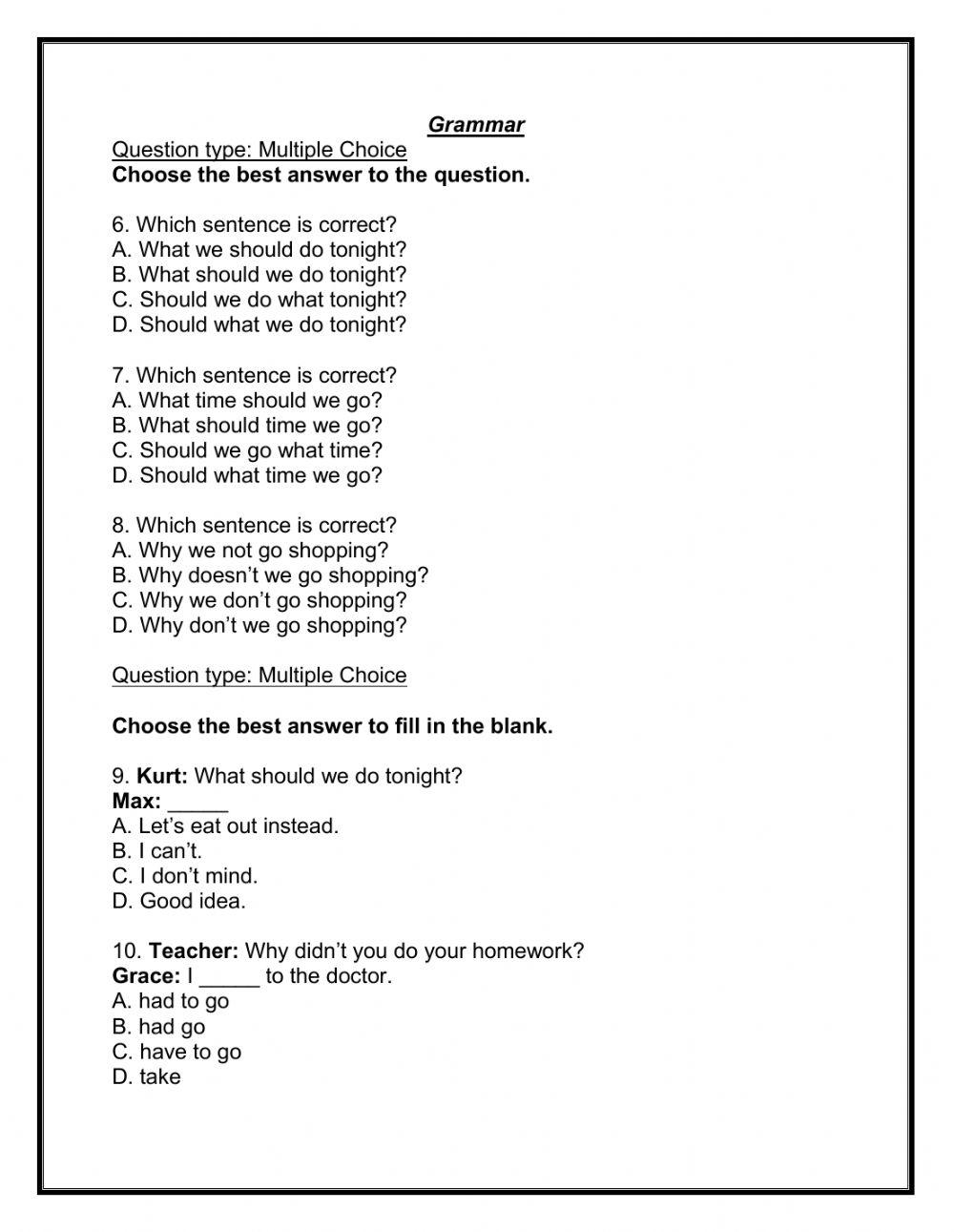 Let's Go Out | Safaa Ahmed Galal | Live Worksheets