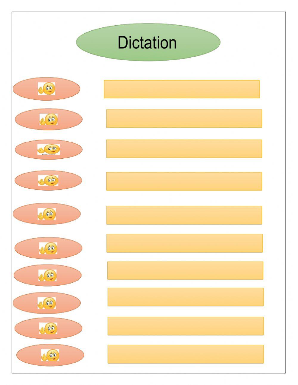 Dictation online exercise for Grade 1 | Live Worksheets