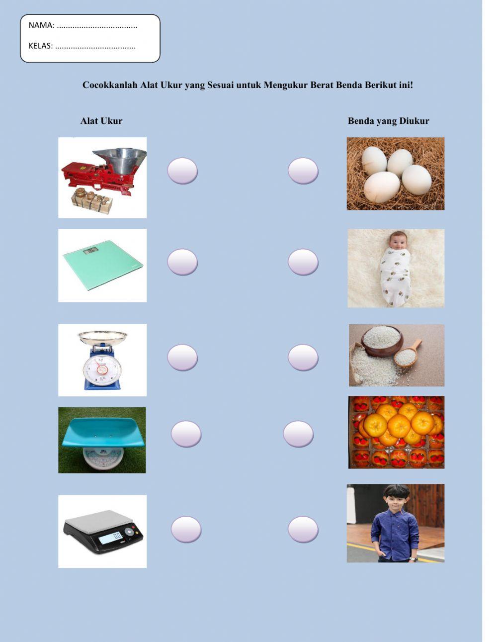 Alat Ukur Satuan Berat interactive worksheet | Live Worksheets