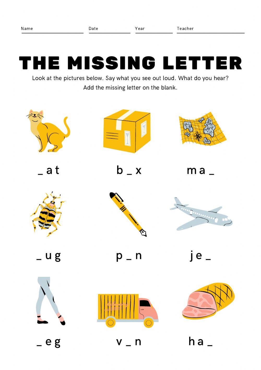 C-V-C fill in the blanks online exercise for | Live Worksheets