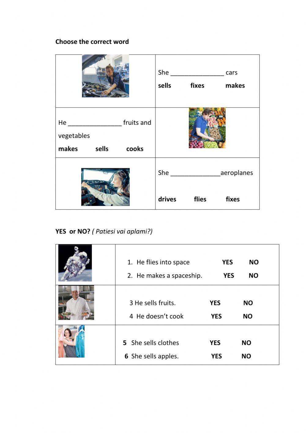 Professions online exercise for Elementary | Live Worksheets