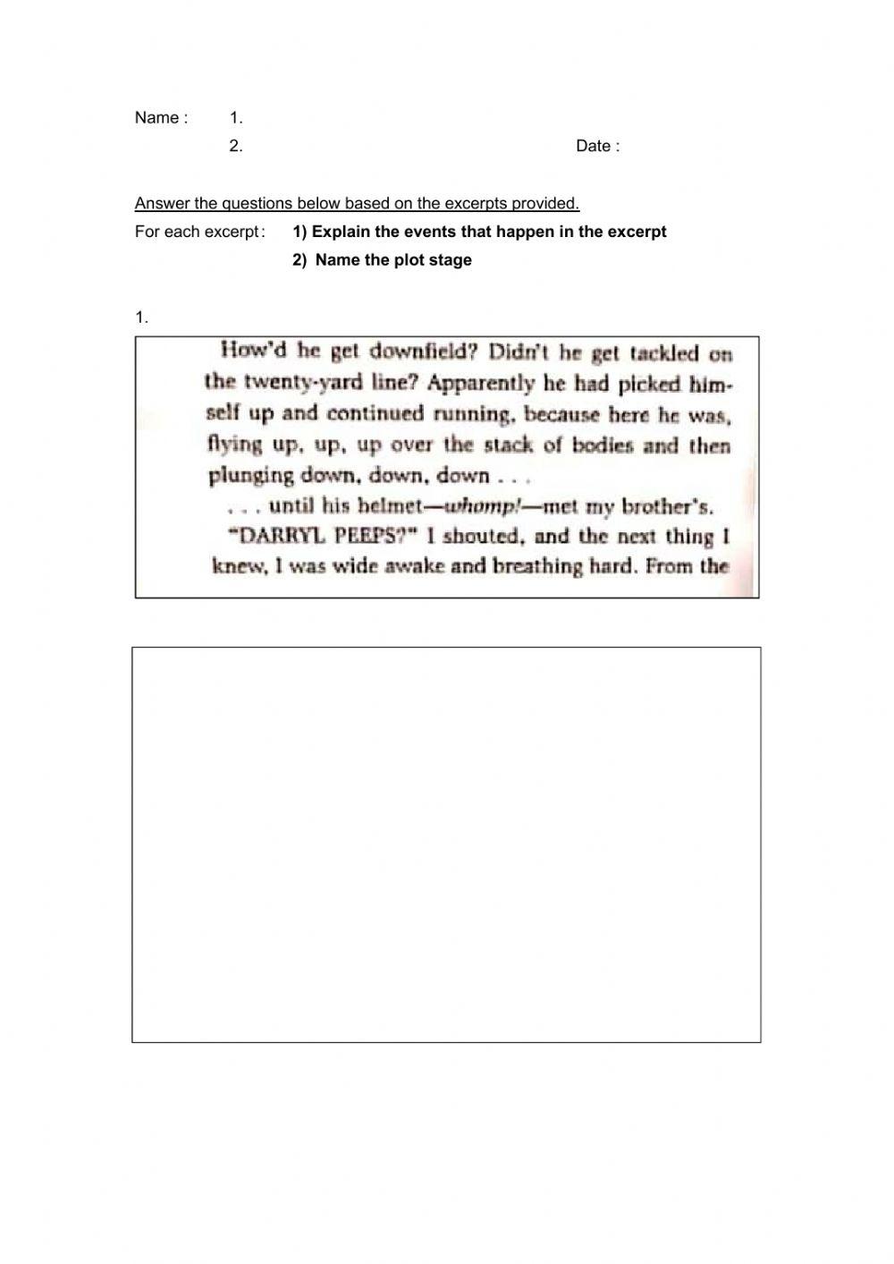 Plot Worksheet (Captain Nobody) 4682749 | RAUDHAH AFIQAH