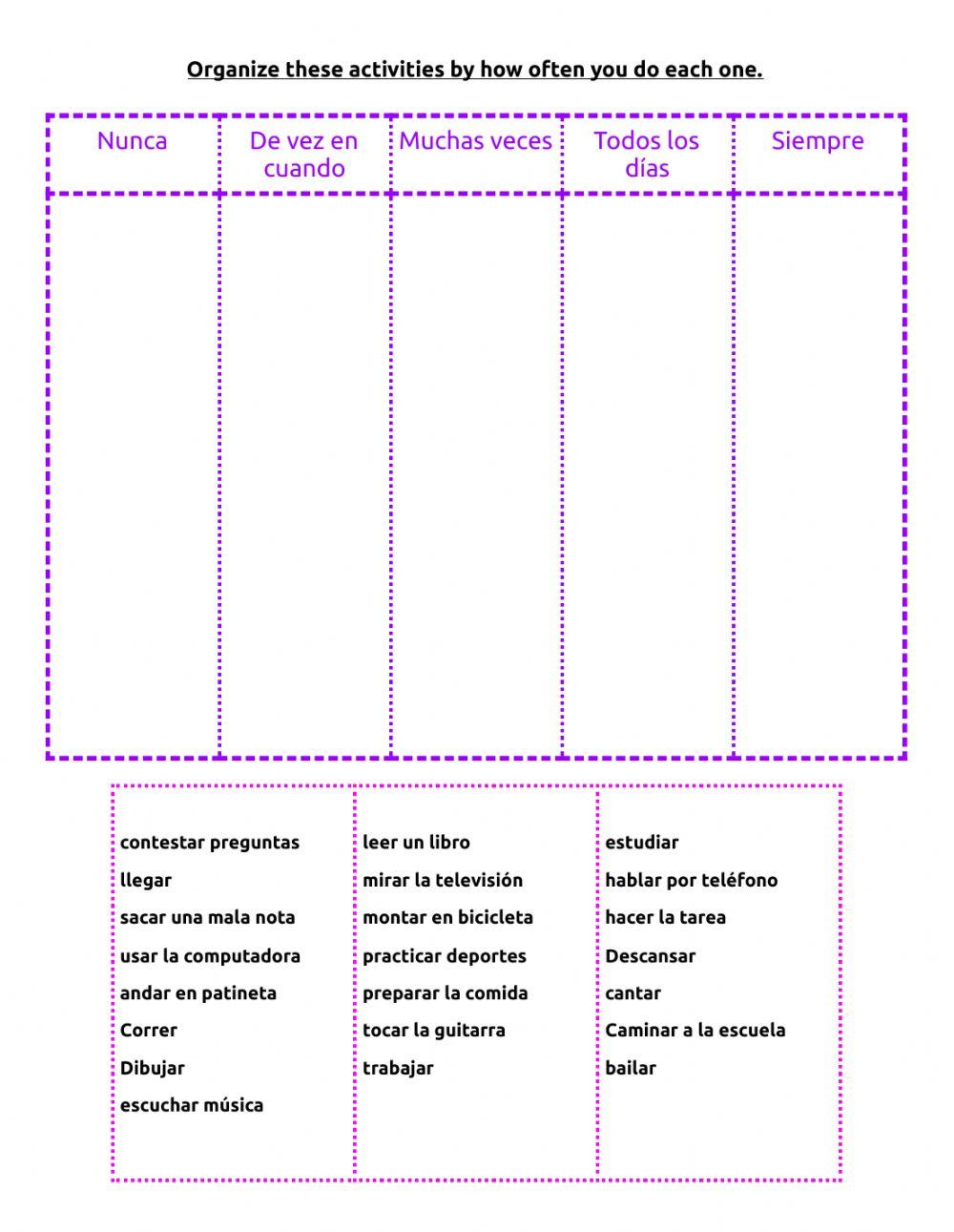 Words of frequency worksheet | Live Worksheets