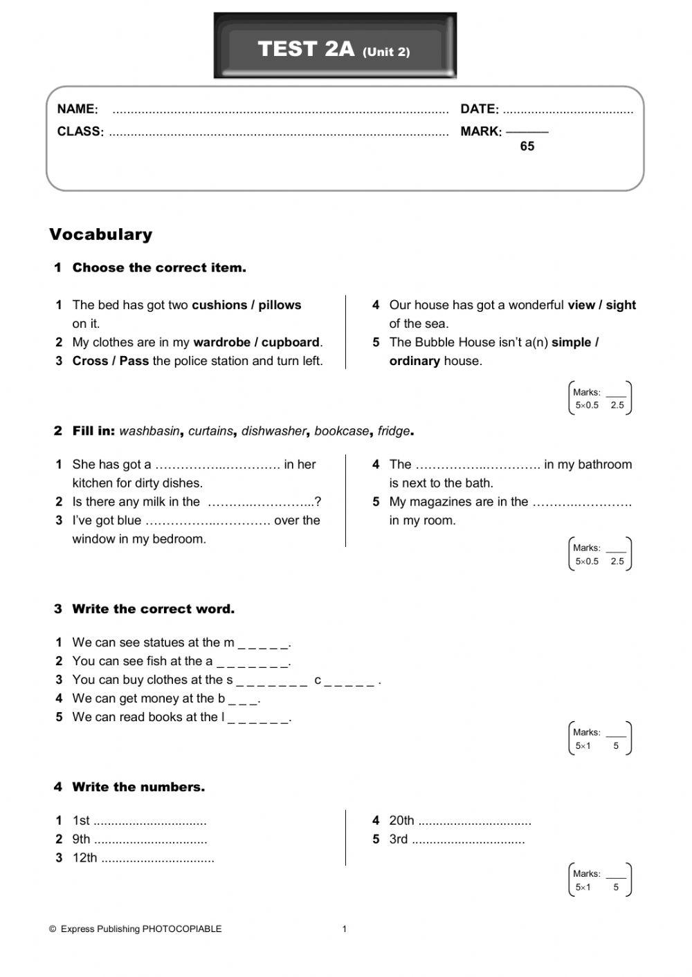 On Screen 1 Uni… | Free Interactive Worksheets | 6397885