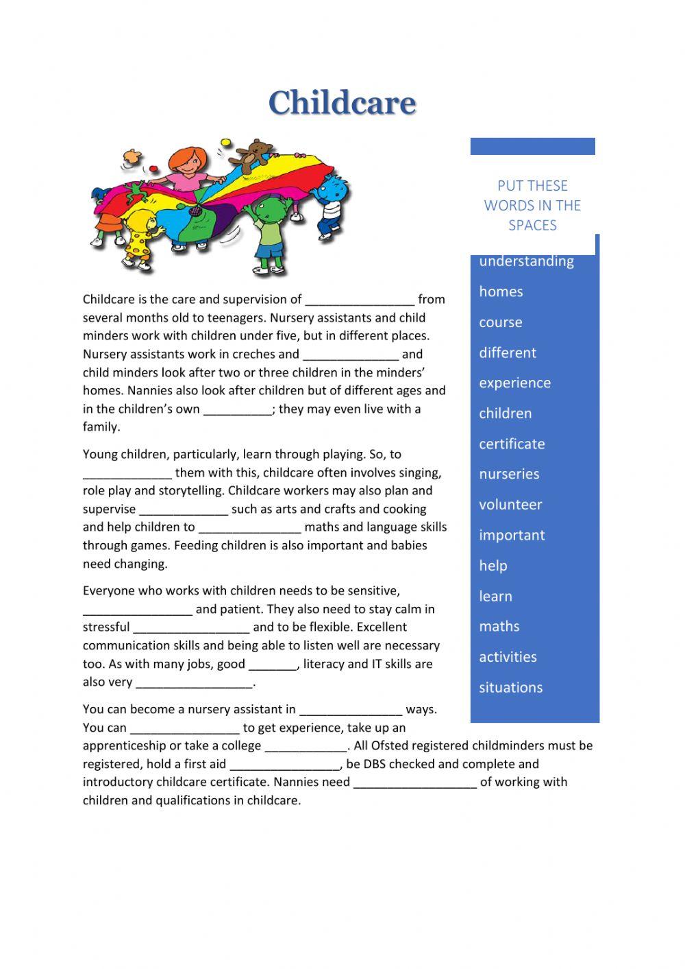 Childcare | janannclarke | Live Worksheets