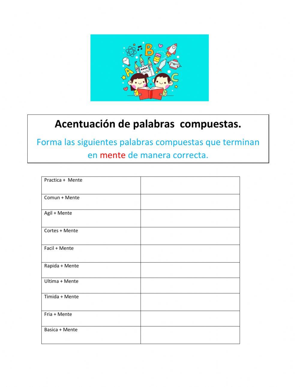 Acentuación de … | Free Interactive Worksheets | 687032