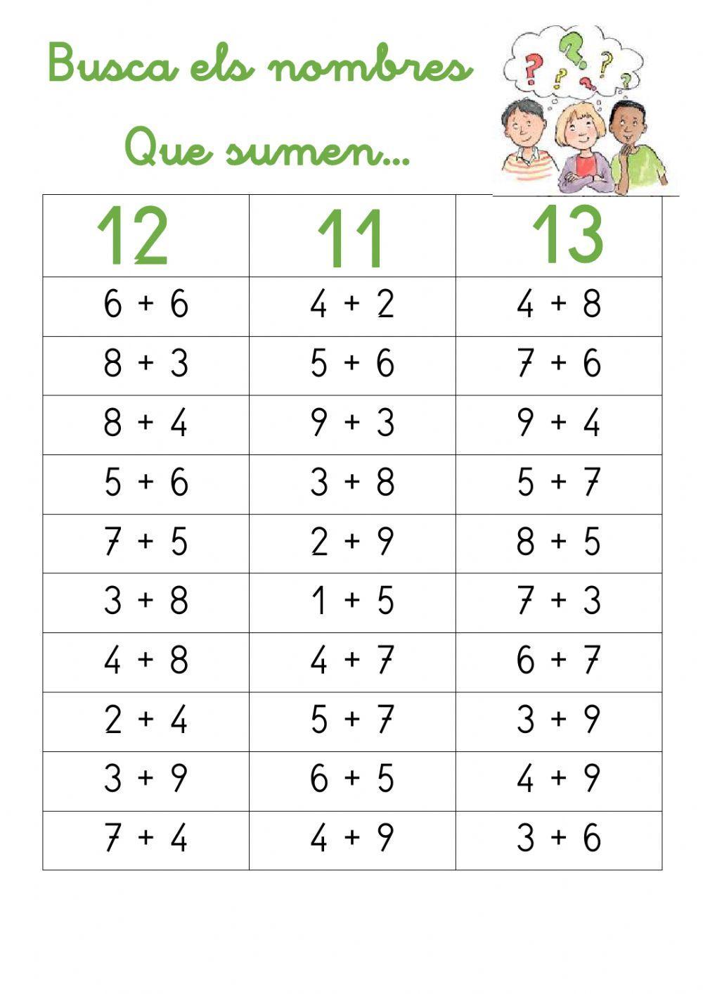 Sumes | Free Interactive Worksheets | 687161