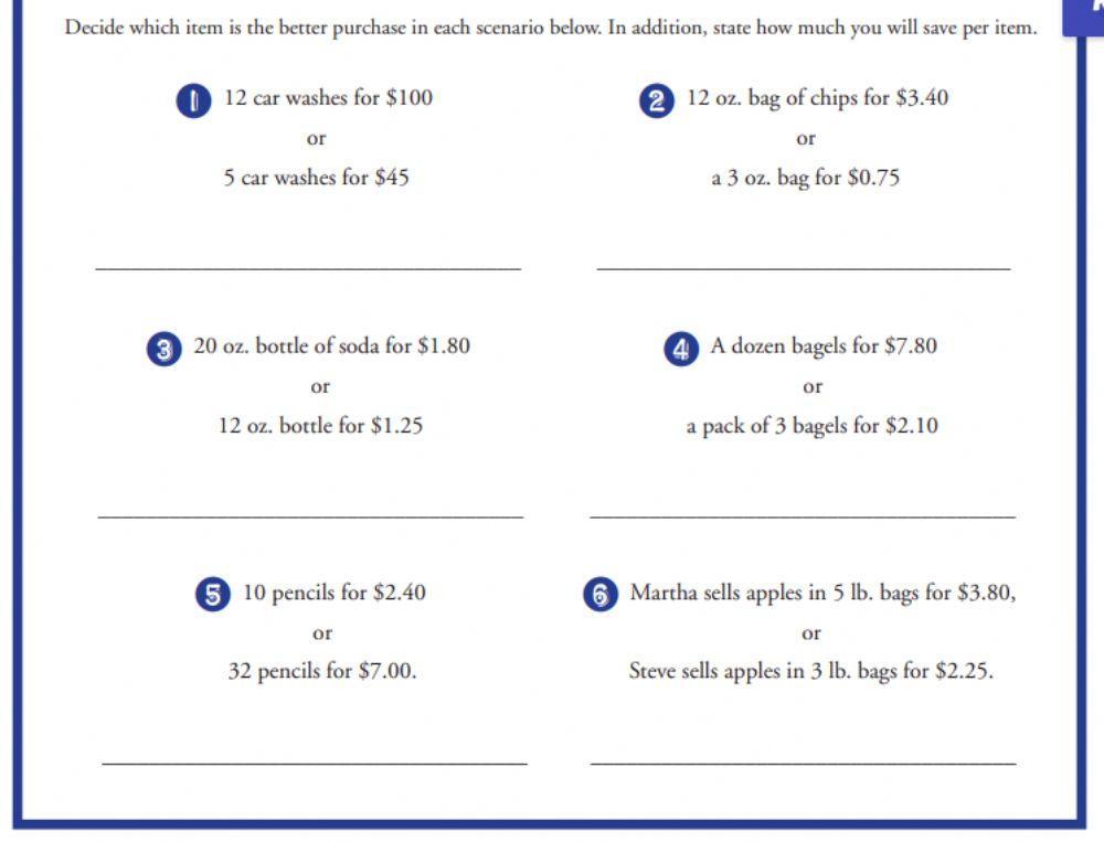 Find the better buy worksheet | Live Worksheets
