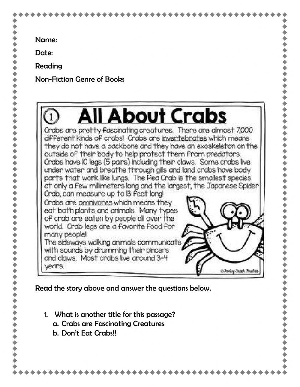 687527 | Reading Comprehension- Non FIction 687527 | Reading Comprehension- Non FIction