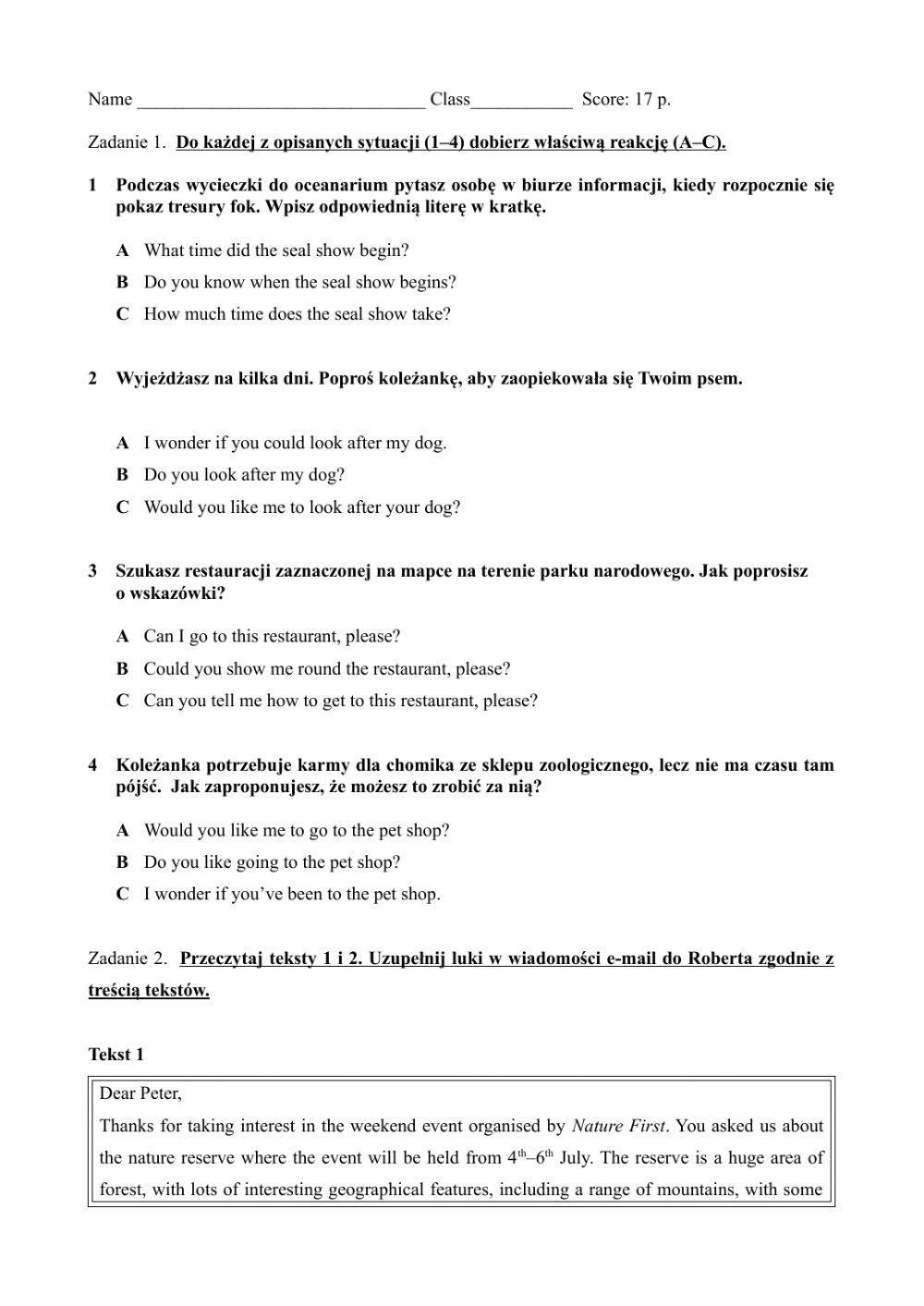 Unit test worksheet for 8 | Live Worksheets