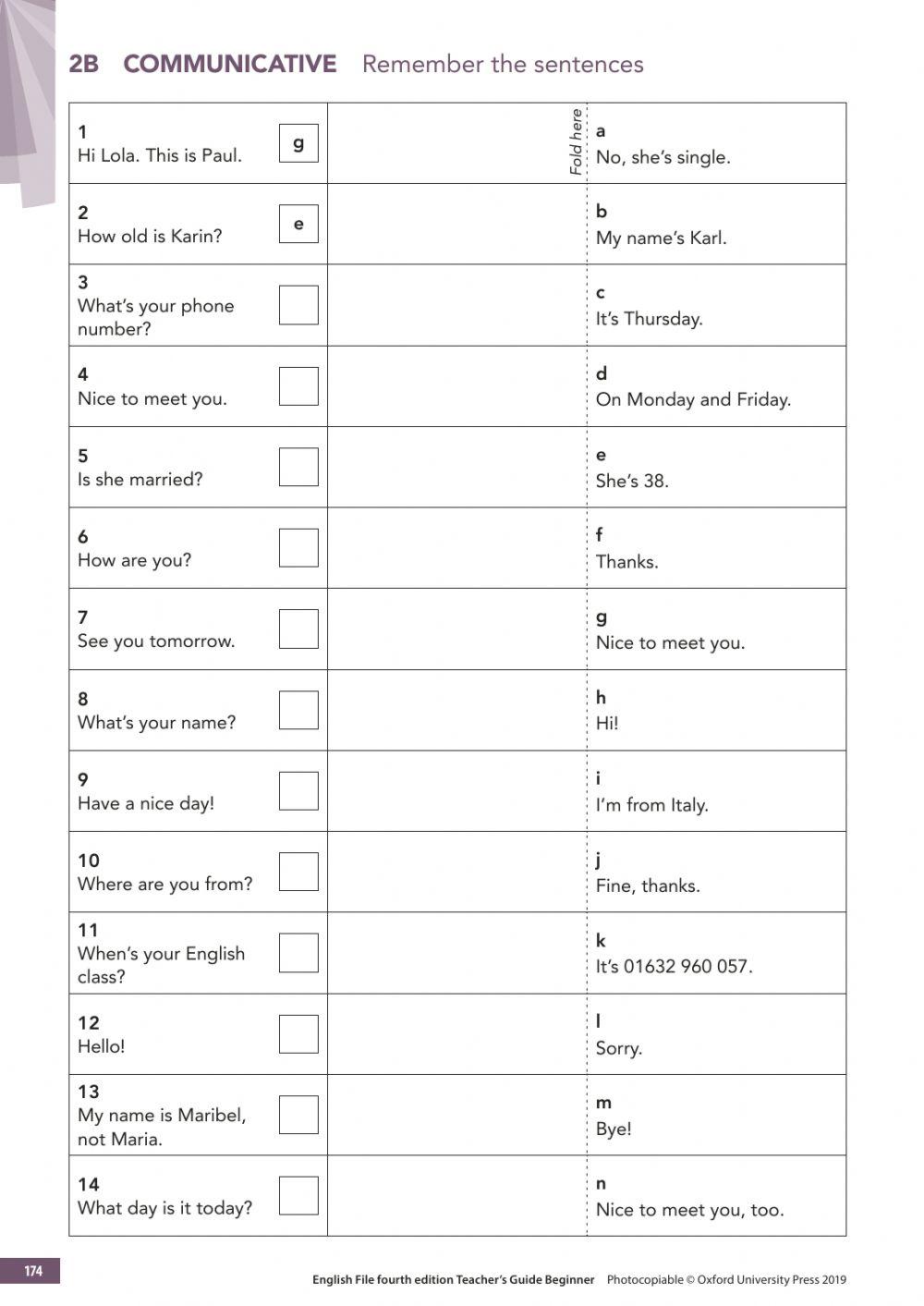 English File Beg 2B worksheet | Live Worksheets