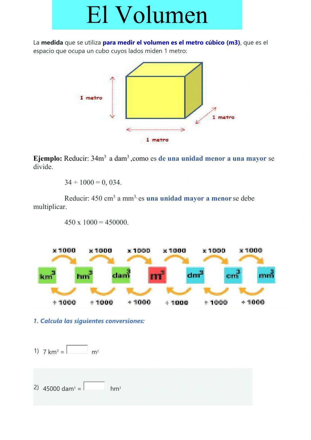 Metro cubico | Free Interactive Worksheets | 688168