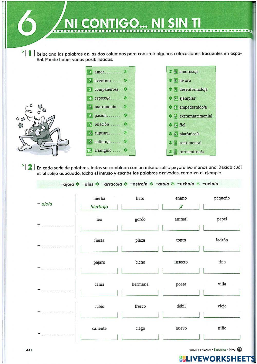 Sufijos interactive activity for C2 | Live Worksheets