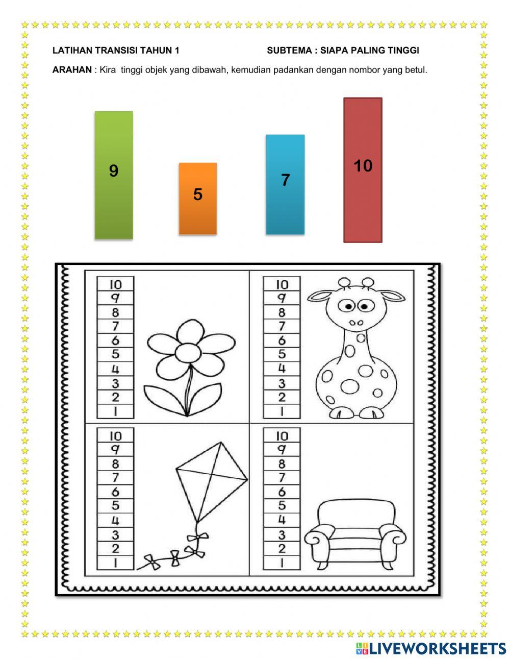 Latihan transisi tahun 1 interactive activity | Live Worksheets