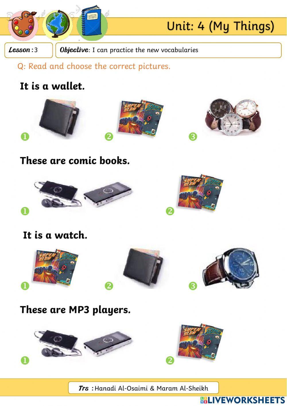 741431 | My things | WECAN1_6 | LiveWorksheets